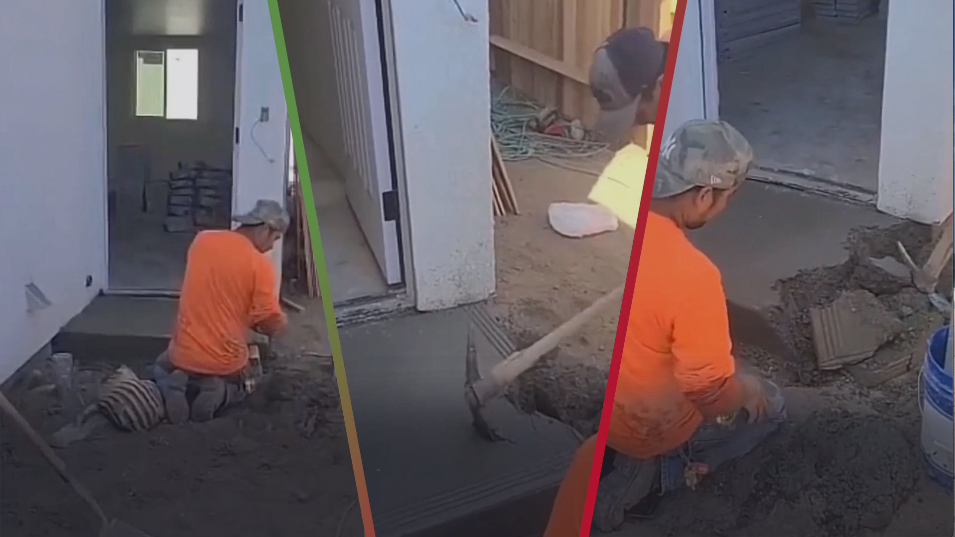 Albañil se viraliza al tener que destruir un escalón que acababa de terminar, tras ser regañado ...