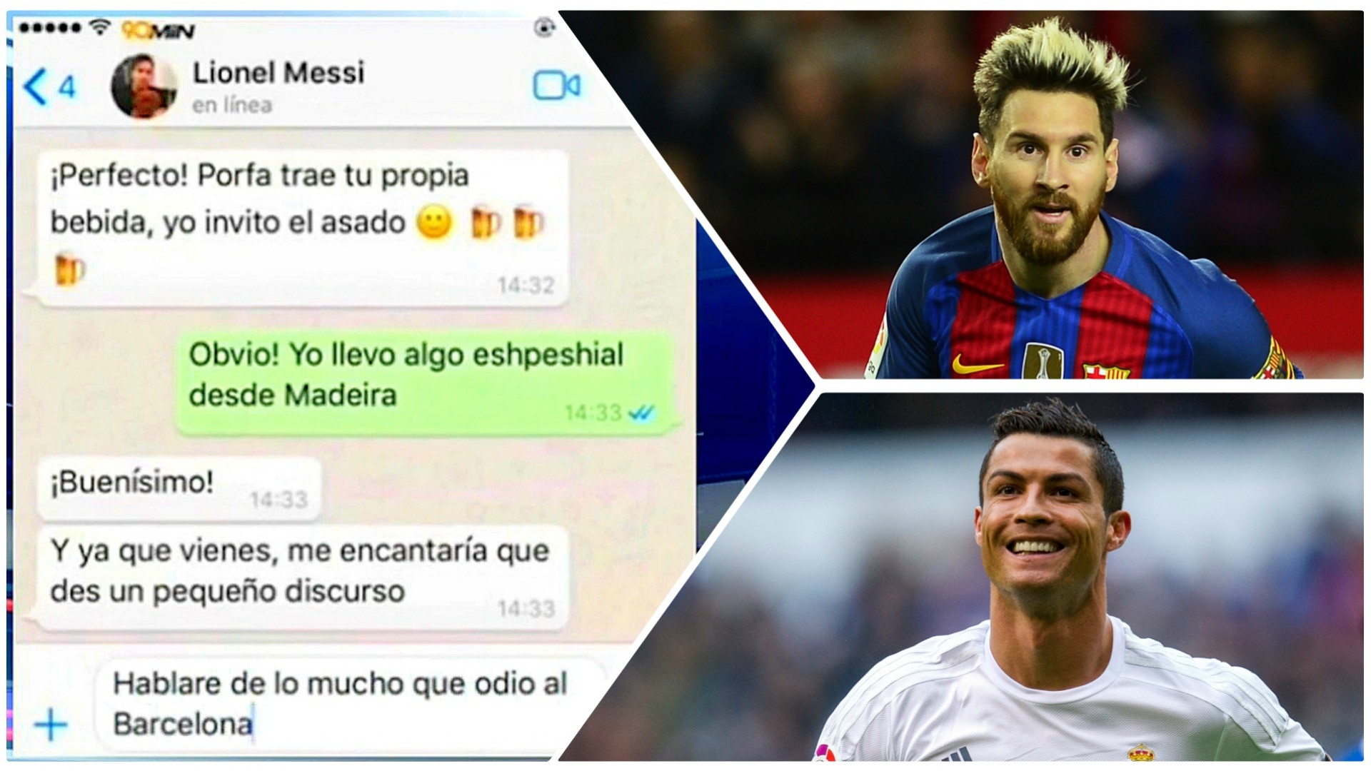 Humor: el chat con todo lo que Messi y Cristiano no se animan a decirse ...