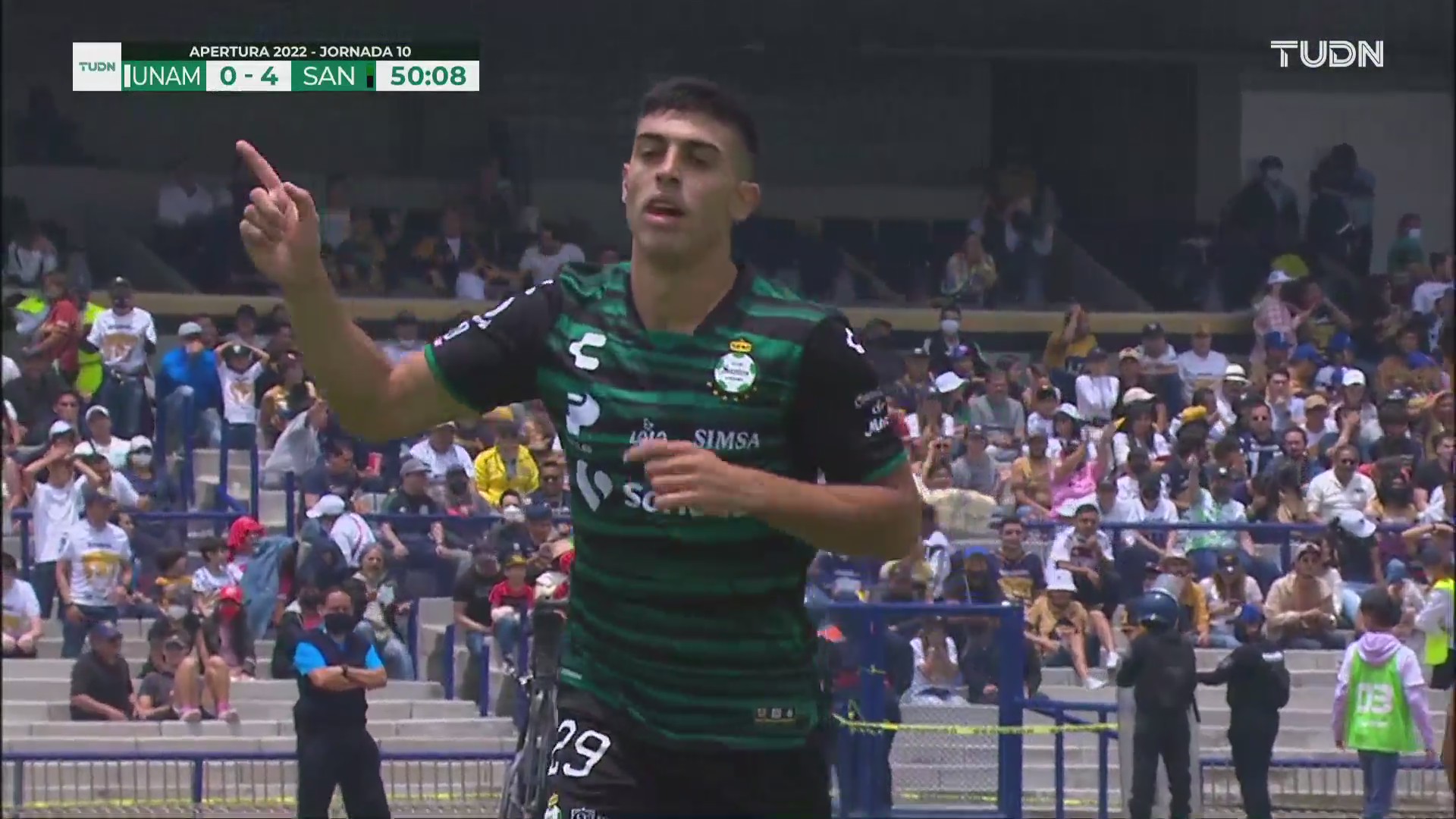 ¡Fiesta de Santos en CU! Brunetta aumenta la goleada y hace el 0-4 ...