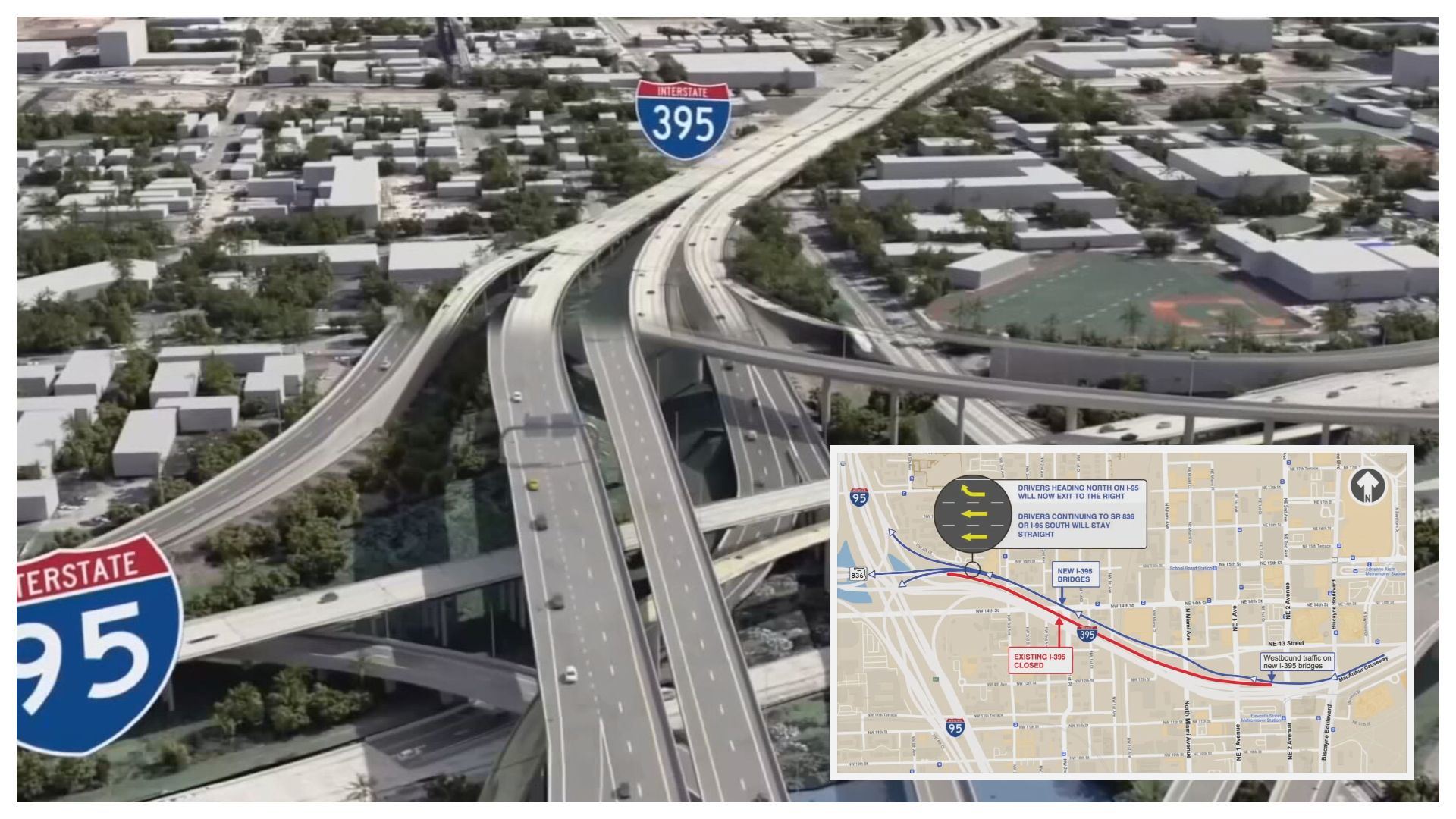 Estos son los cambios en la autopista I-395 para los conductores que ...