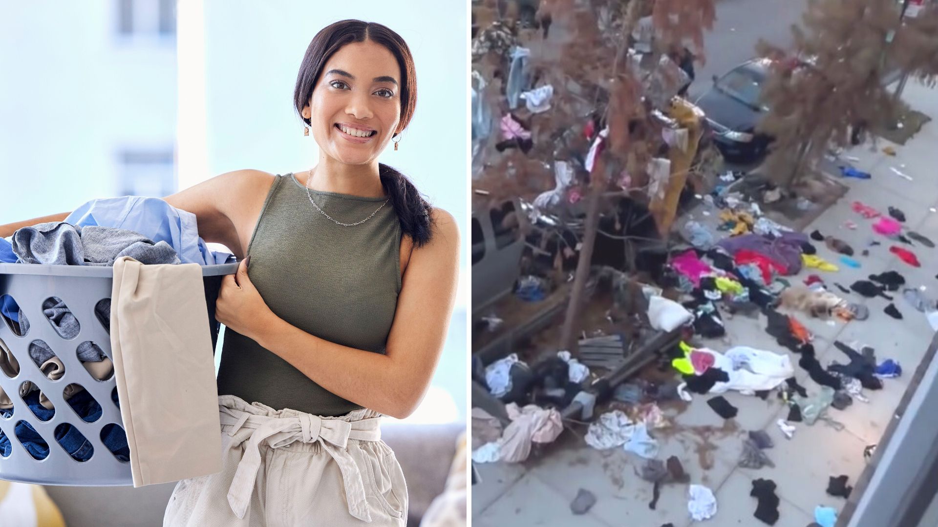 Joven tira ropa de su novio a la calle tras pelearse: se especula que ...