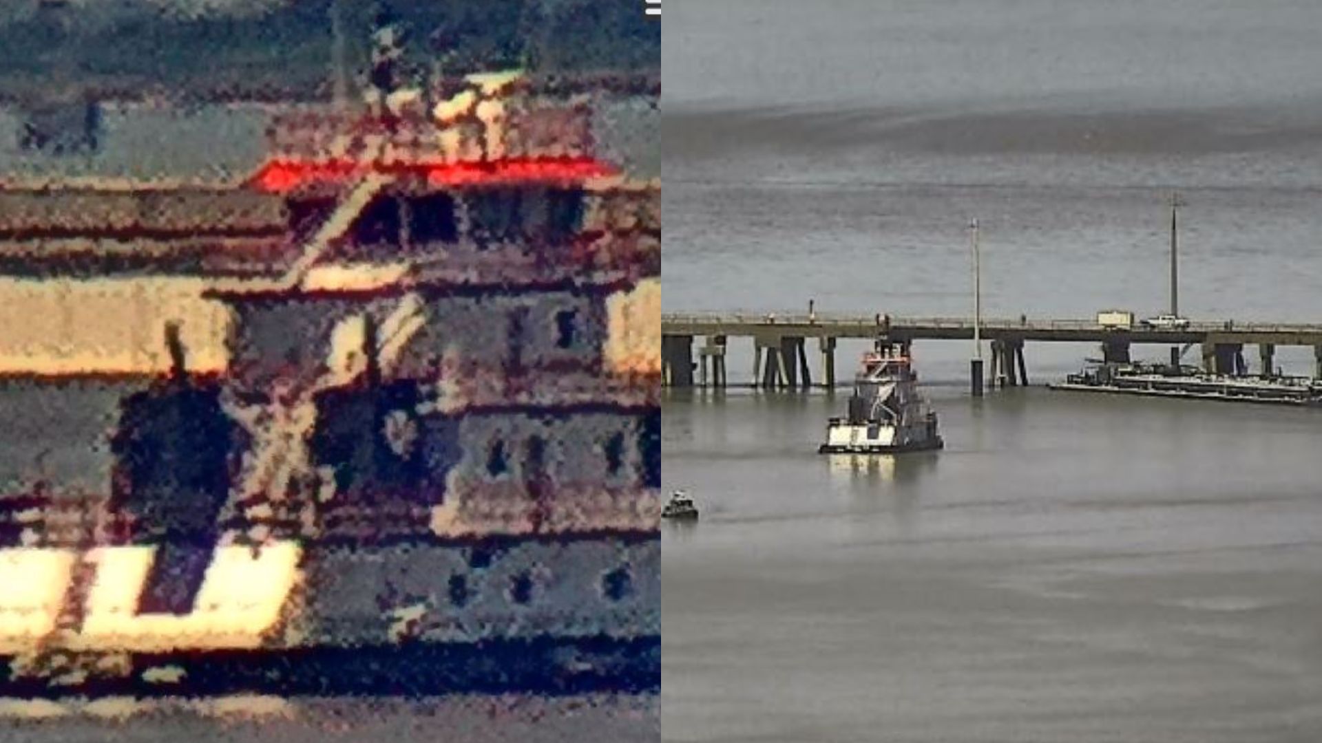 Barcaza choca contra el puente de Pelican Island en Galveston y provoca ...