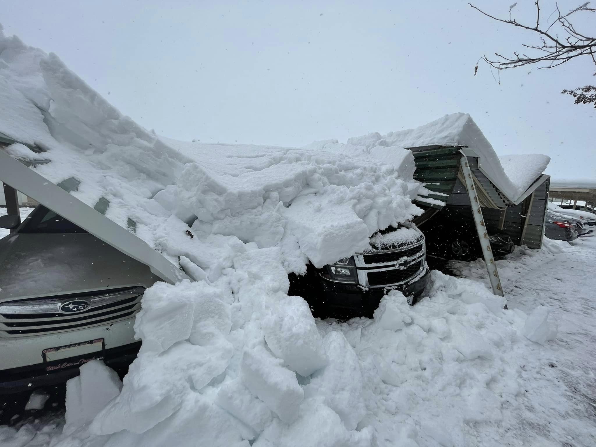 Un techo con nieve cayó sobre autos: este sencillo consejo evitará ...