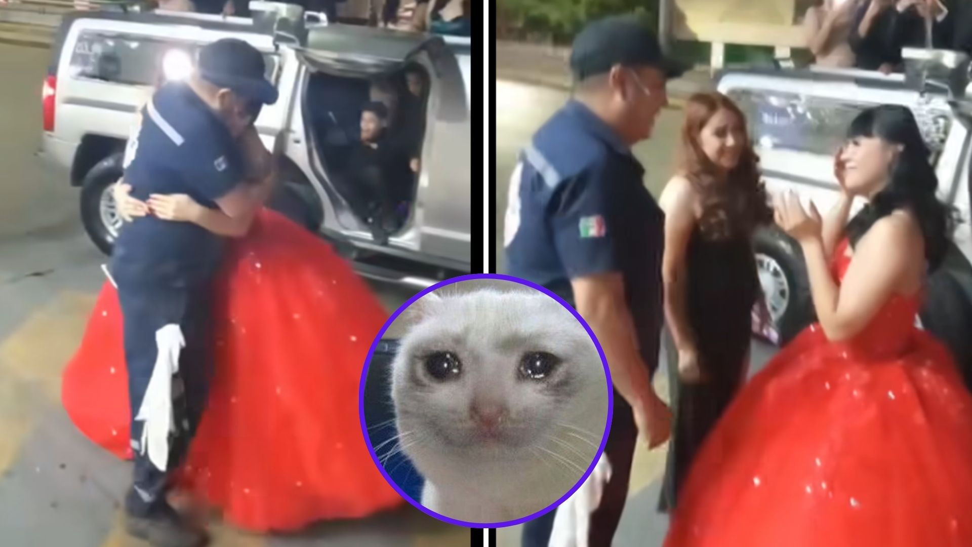 Papá no puede asistir a los 15 años de su hija y ella llega de sorpresa ...