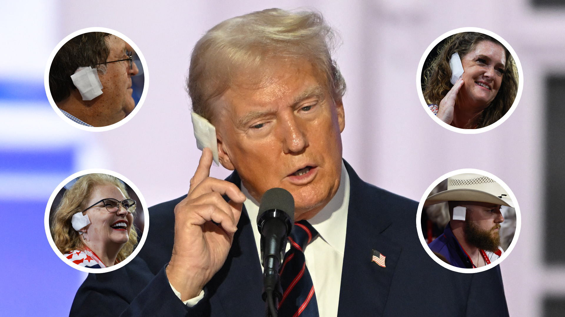 Parches en la oreja: el nuevo símbolo de apoyo a Trump tras el atentado ...