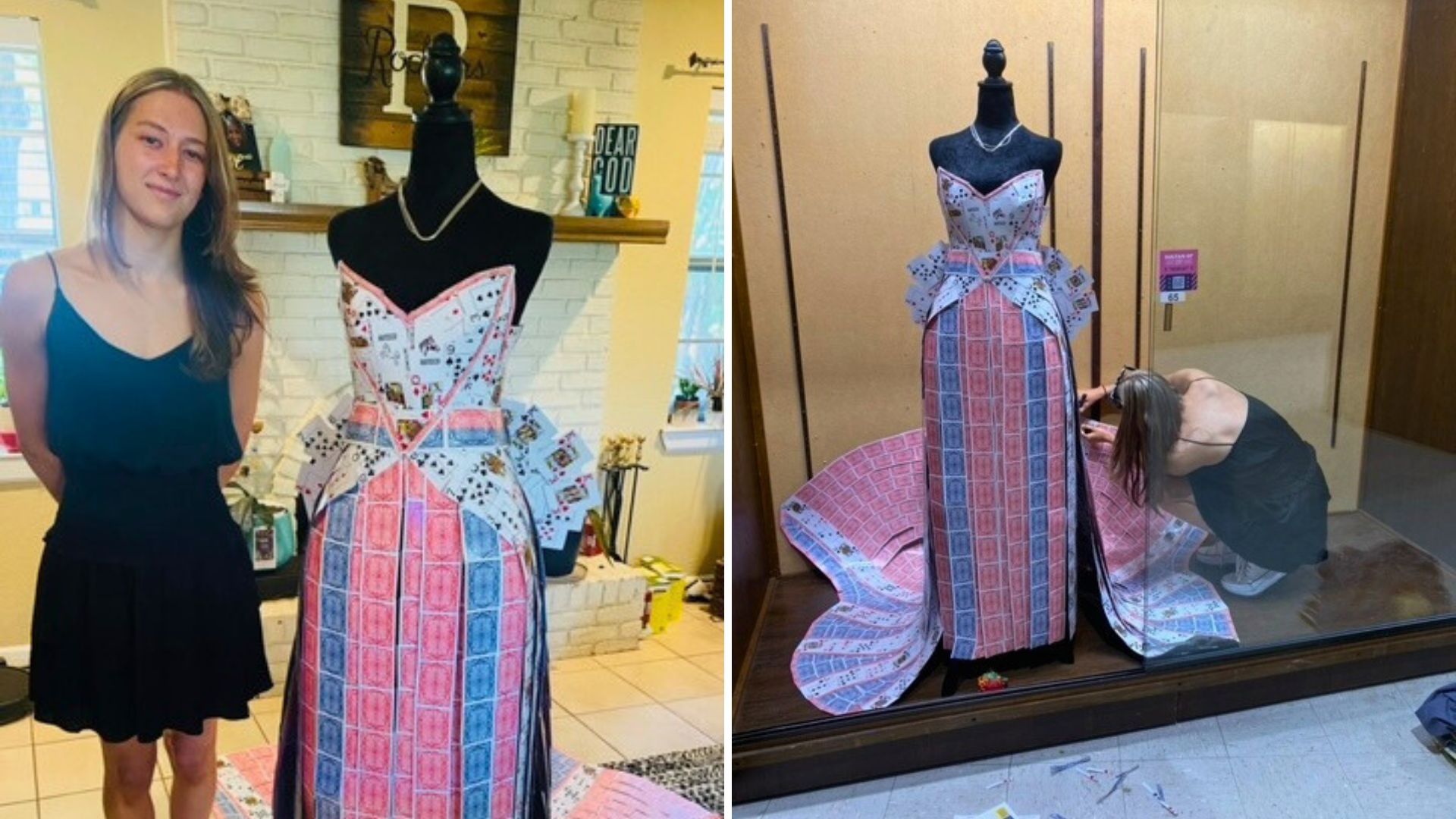 Kaylee Rodgers hizo un vestido con 2,000 naipes para concursar en la ...