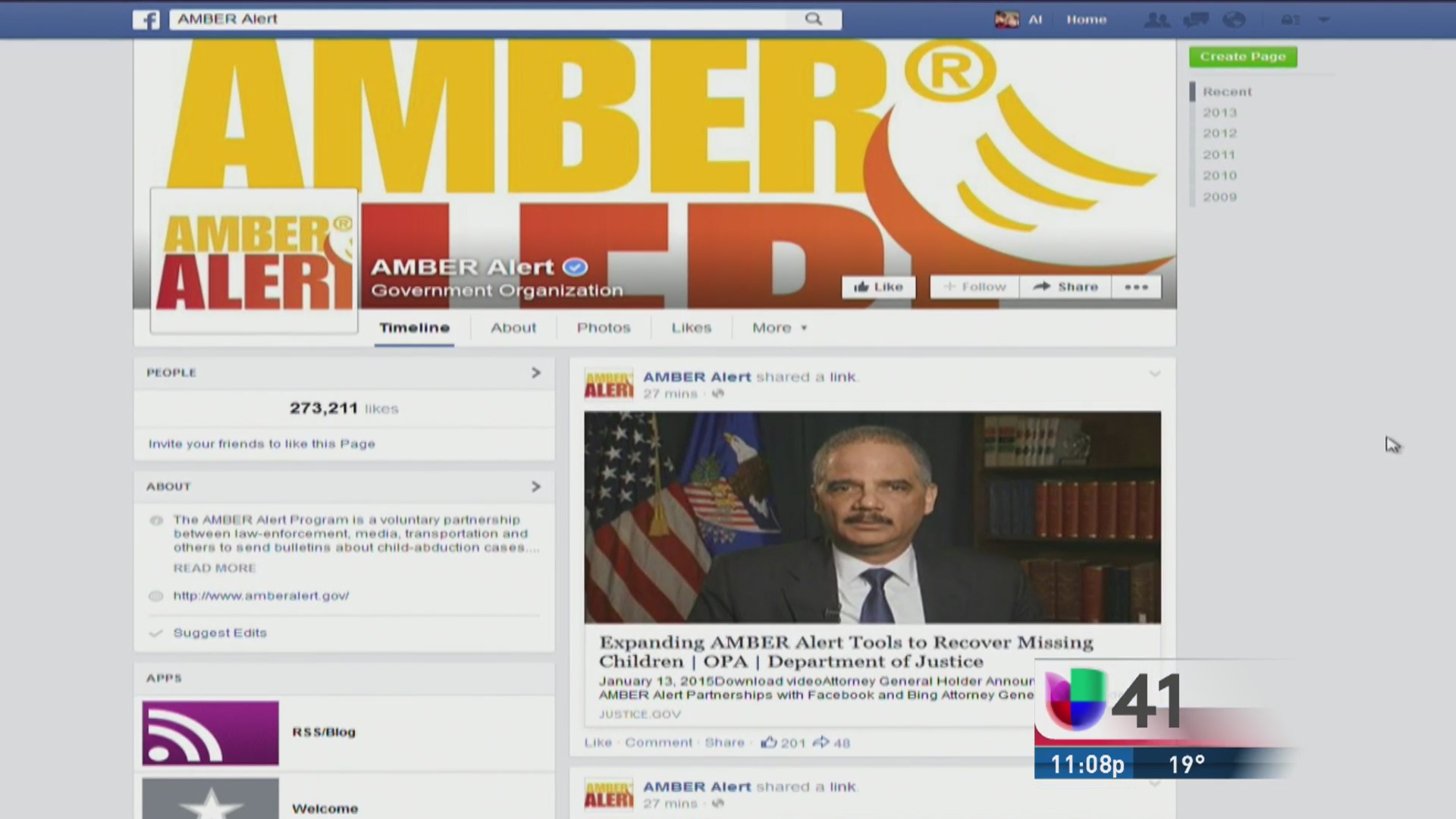 Facebook lanza Alerta Amber | Noticias Univision | Univision