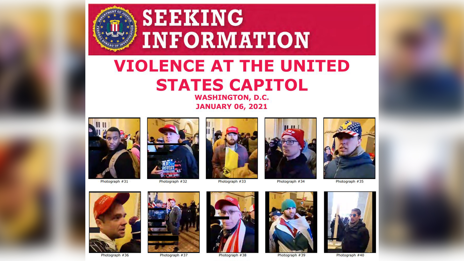 El FBI publica fotos de las personas que ingresaron violentamente al ...