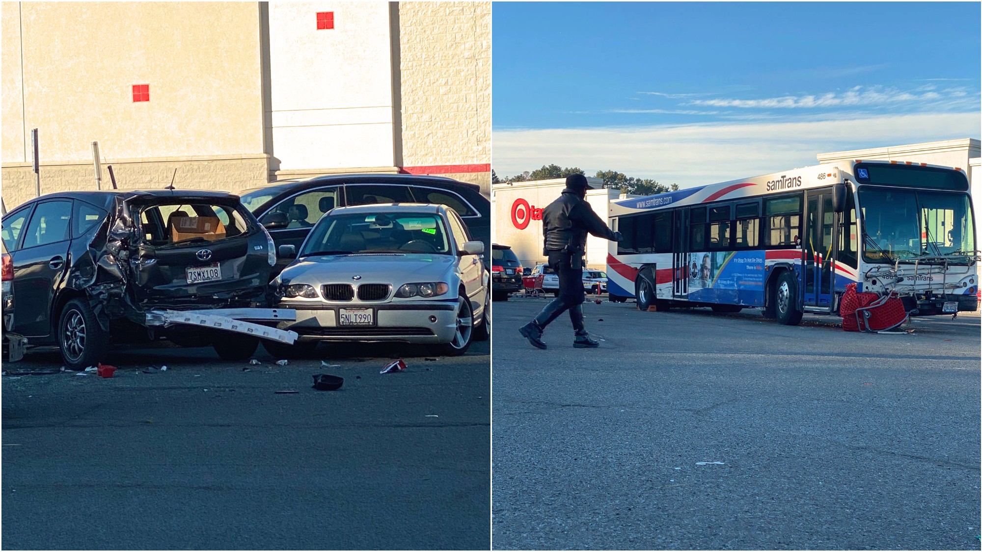 Autobús de SamTrans choca con 16 vehículos en un Target de Daly City ...