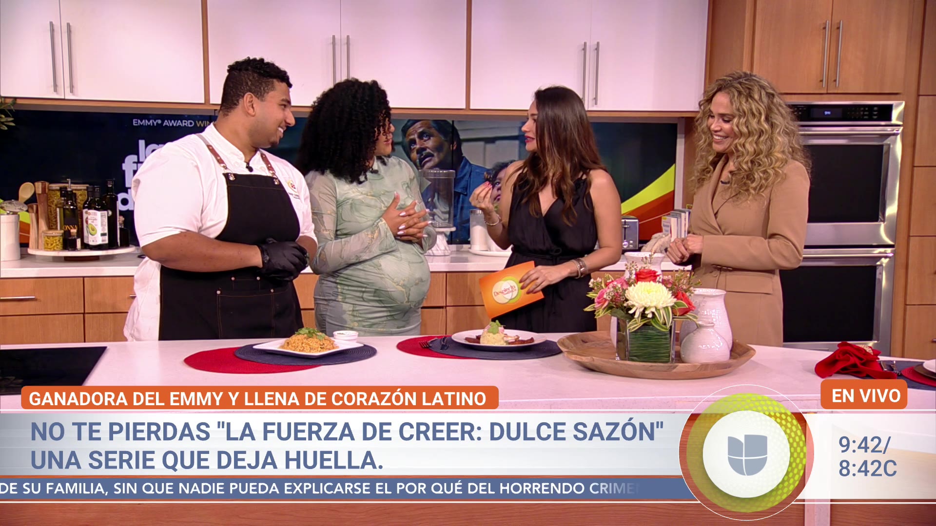Karla Peniche y el Chef Christian Barrios-Brens en Despierta América promocionan La Fuerza de ...
