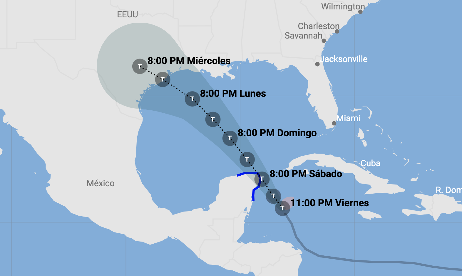 En vivo: Sigue la trayectoria actualizada de la tormenta tropical Marco ...