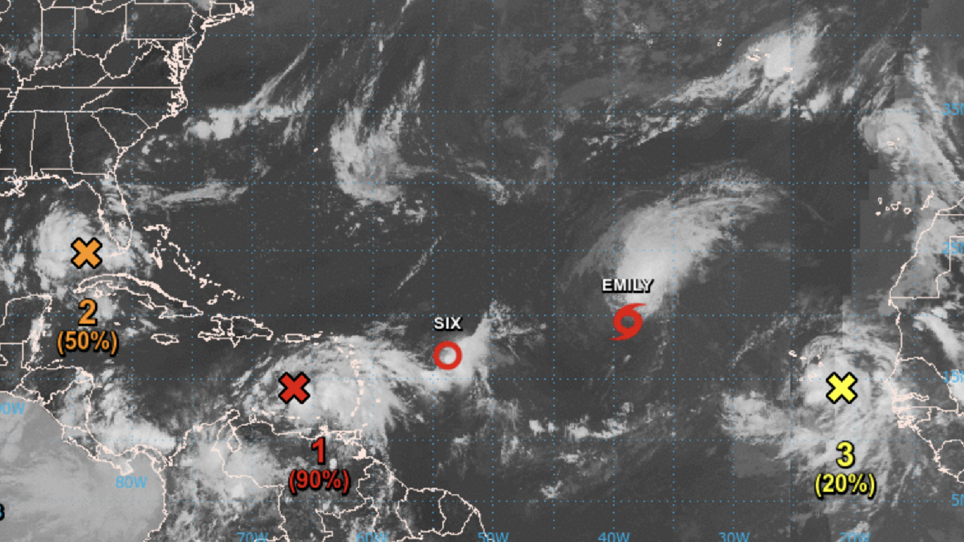 Se forma la tormenta tropical Emily en el Atlántico y las autoridades ...