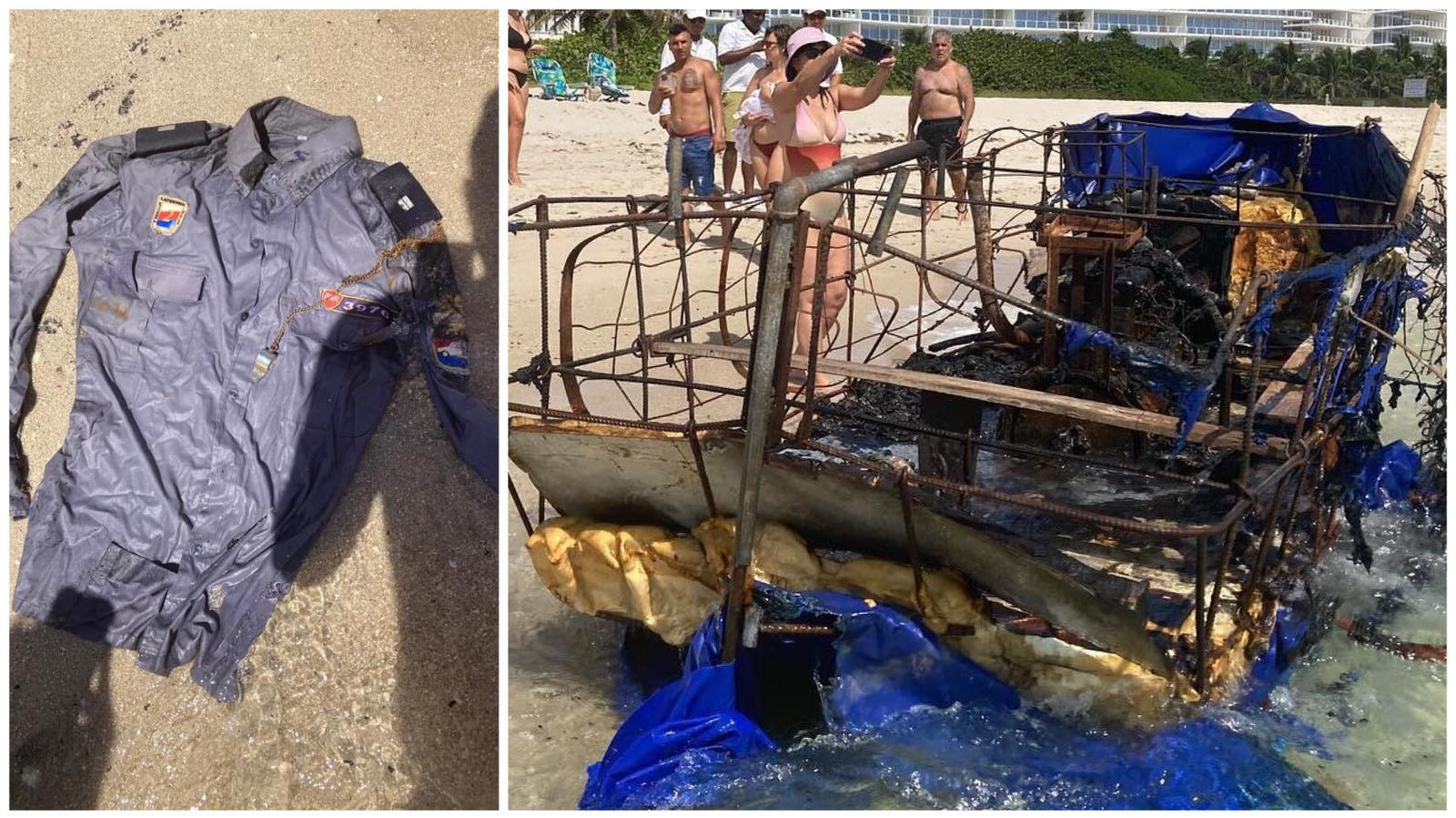 Encuentran una balsa quemada en la orilla de una playa de Miami Beach ...