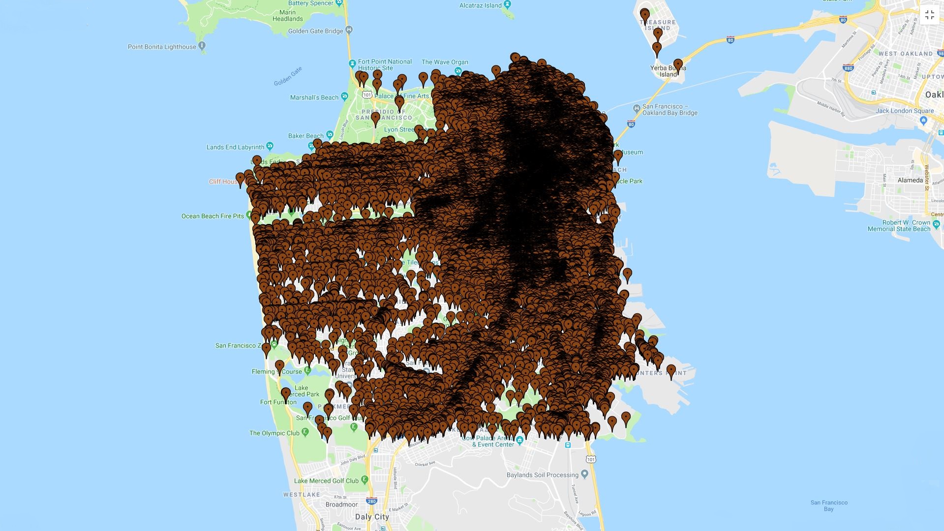 Mapa interactivo: estas son las 118,000 zonas de San Francisco donde ...