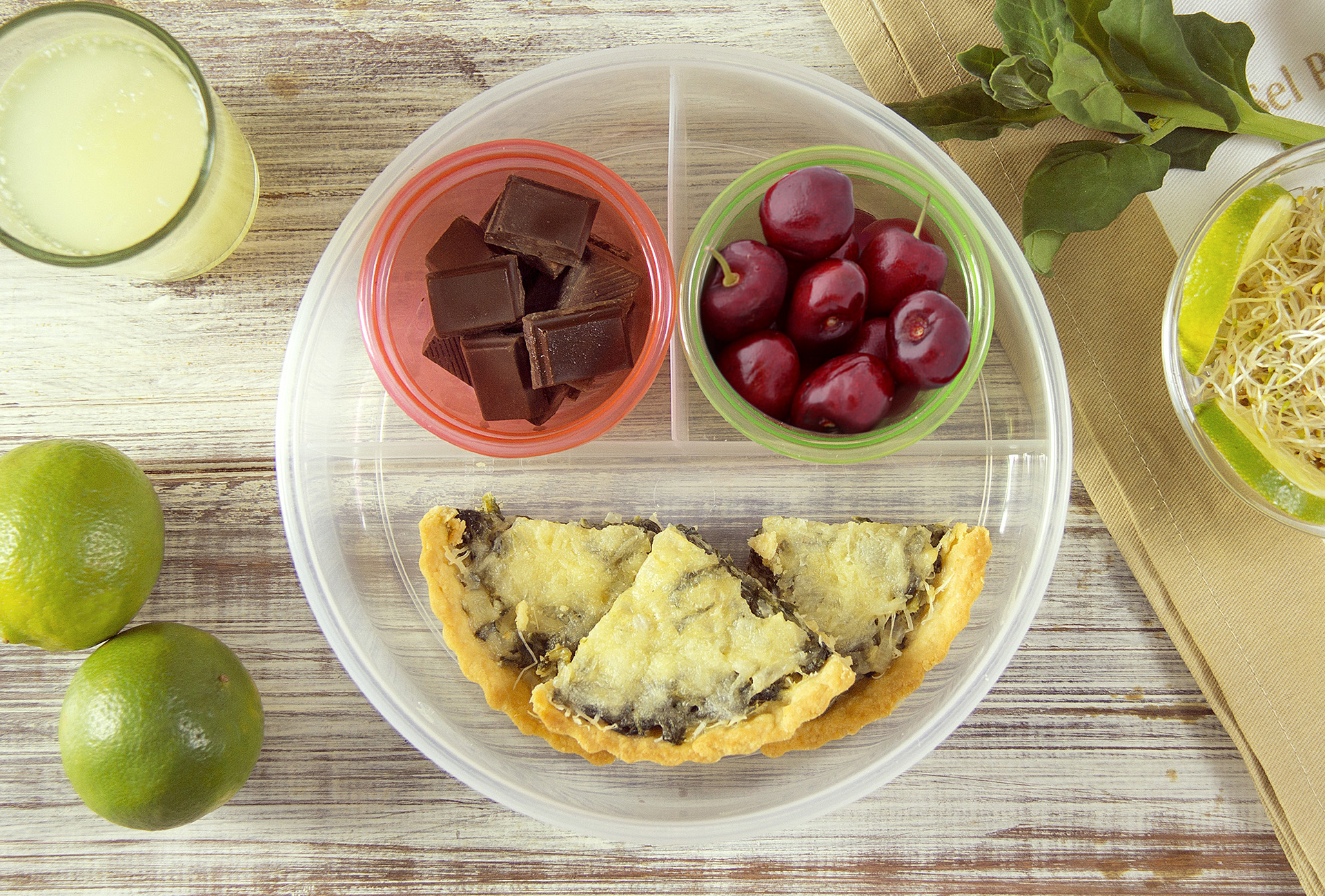 Quiche de espinaca + cerezas (Día 17) - Un mes de lunch boxes sanos ...