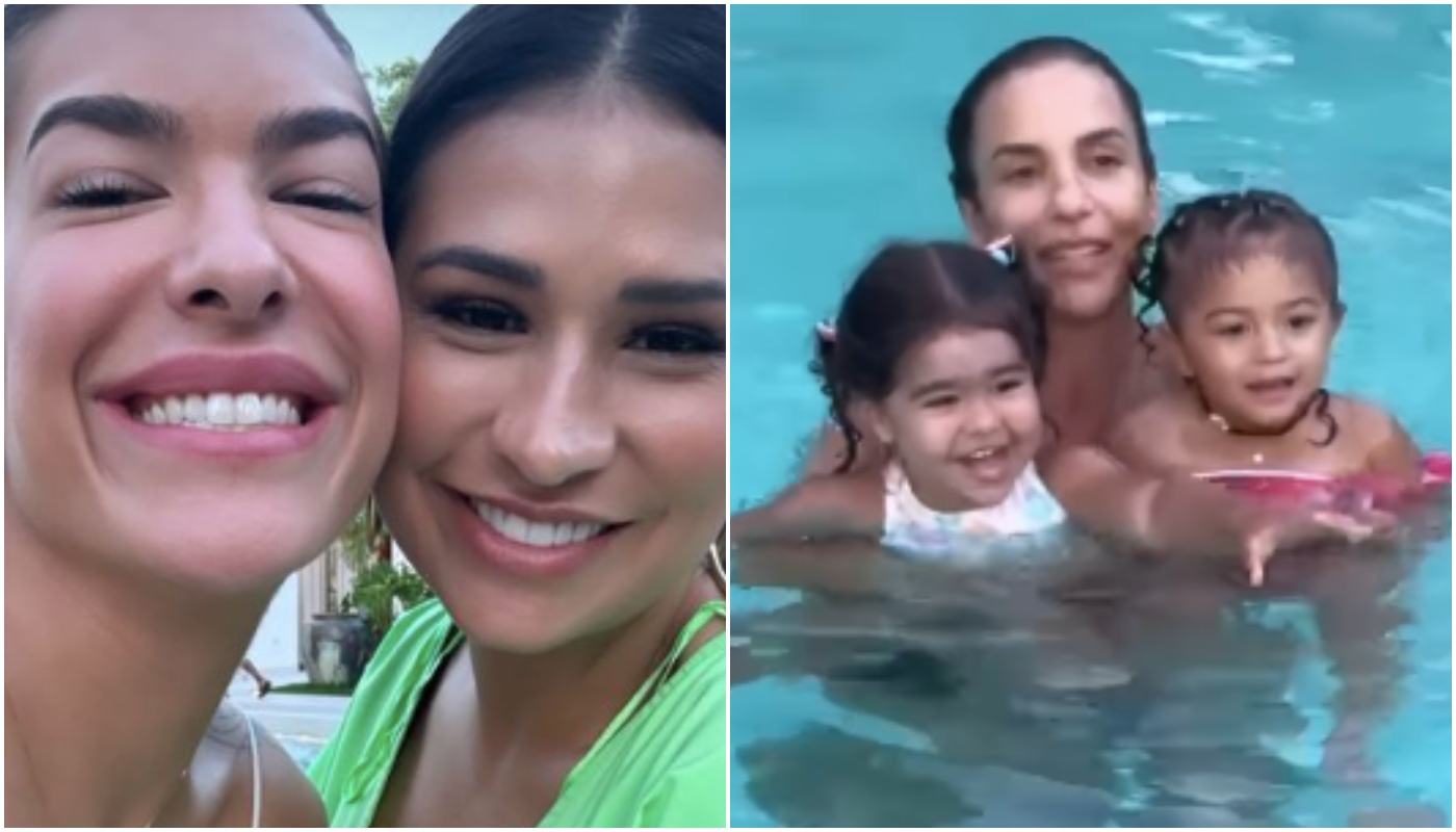 Filhas de Simone e de Lorena Improta surgem com Ivete na piscina e encantam | Zappeando Celebs ...