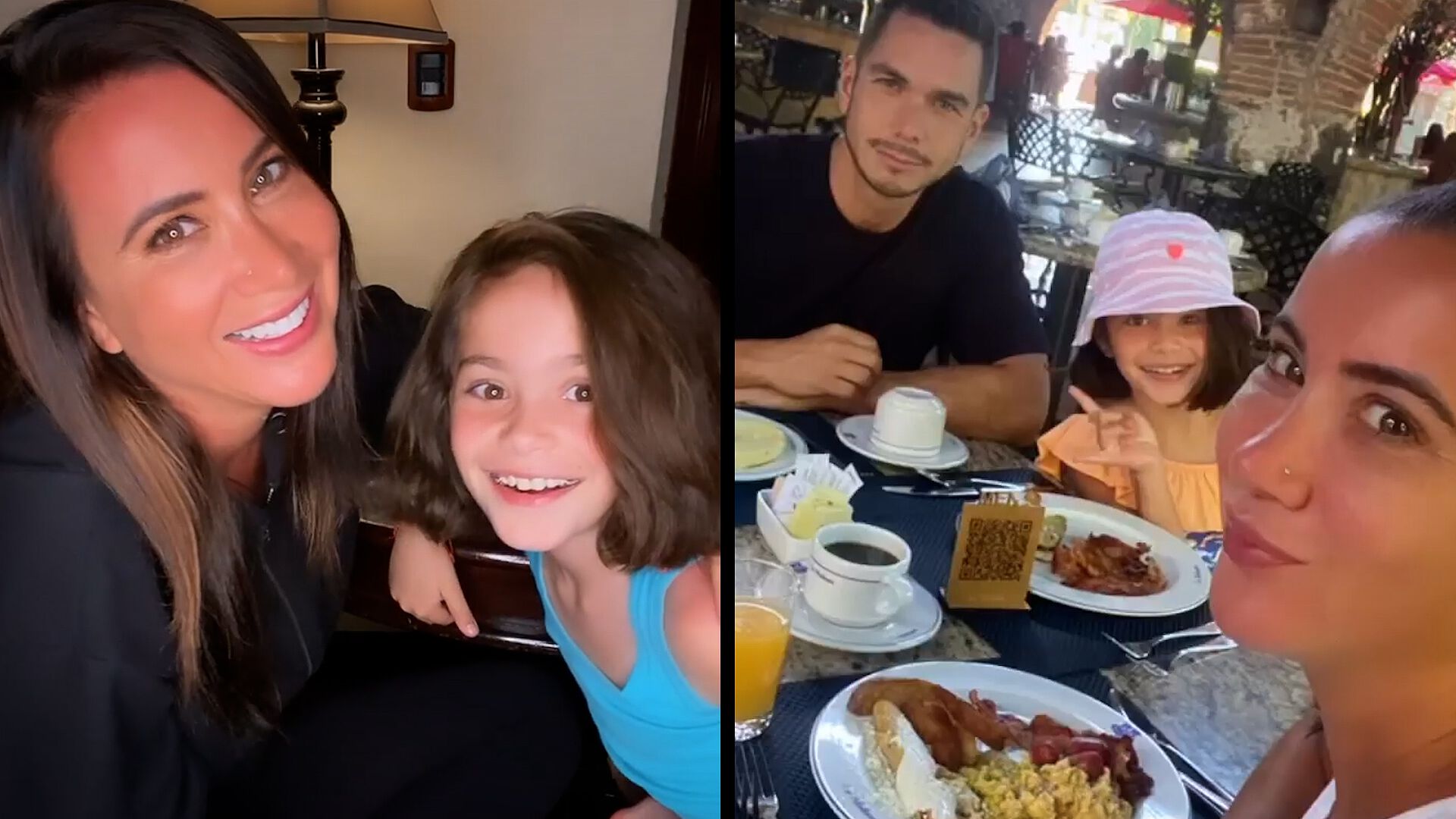 Mariazel y su familia posan con toda la actitud desde una alberca ...