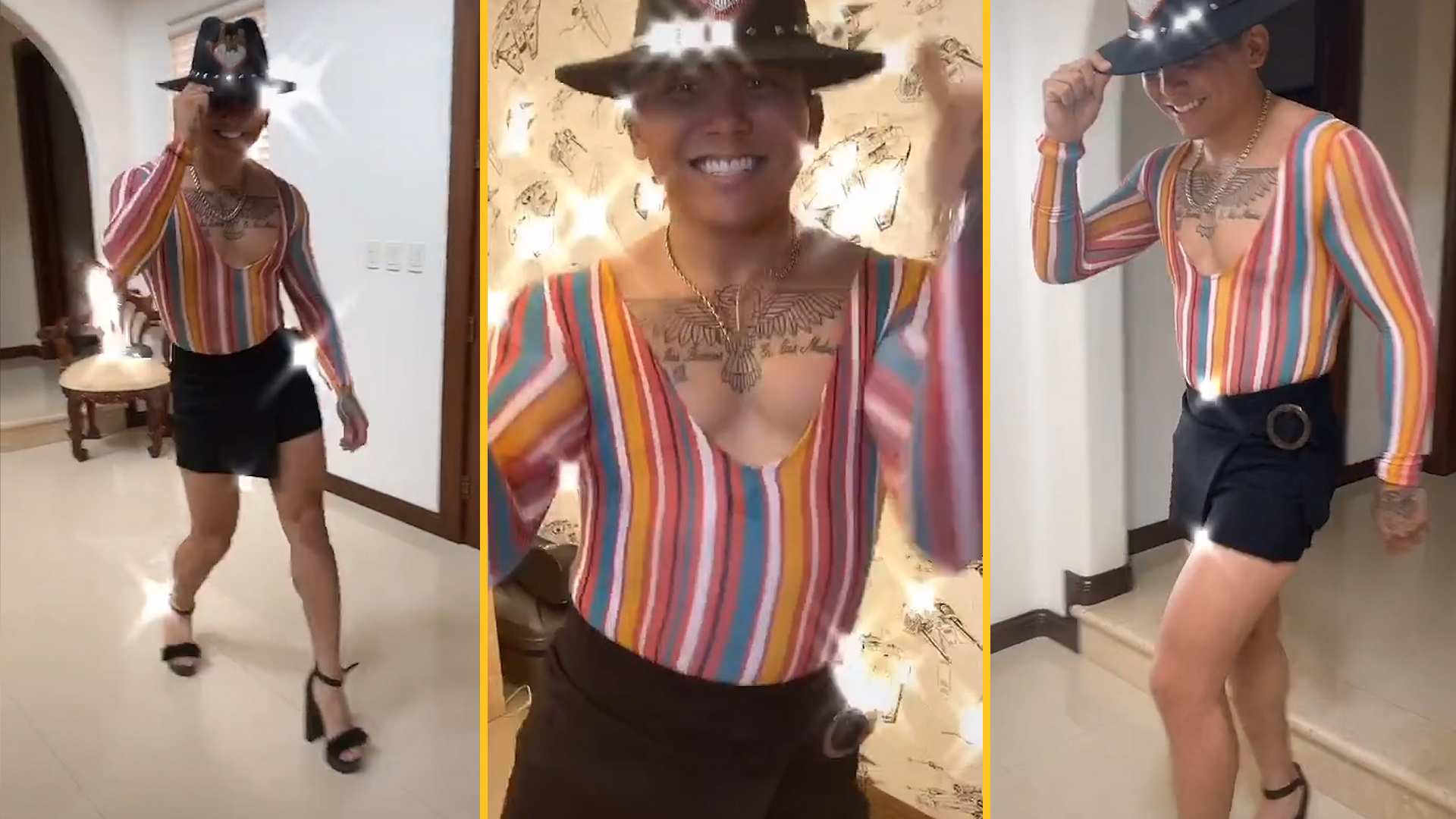 Edwin Luna presume tremendo "piernón loco" al caminar en tacones y ...