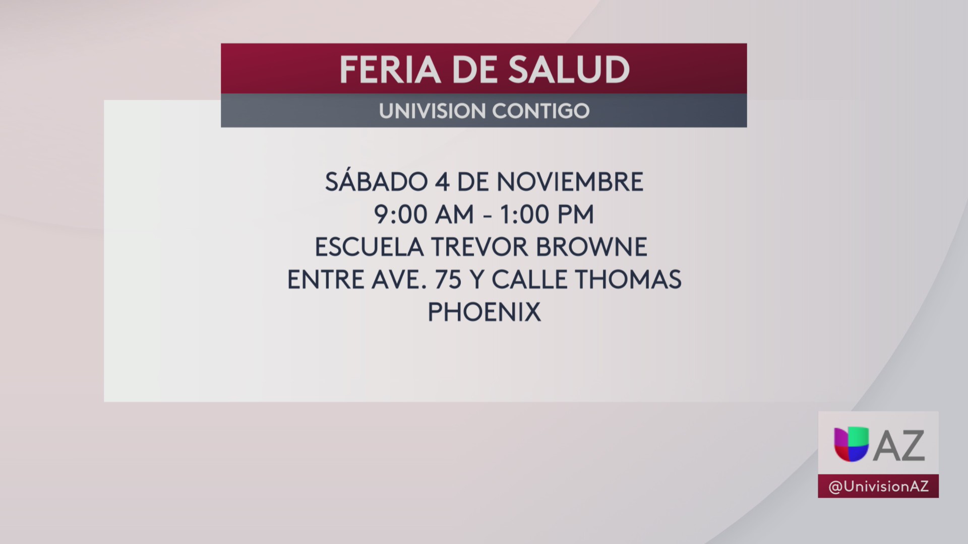 Univision Arizona Contigo te invita a la Feria de Salud 2023 | Video ...