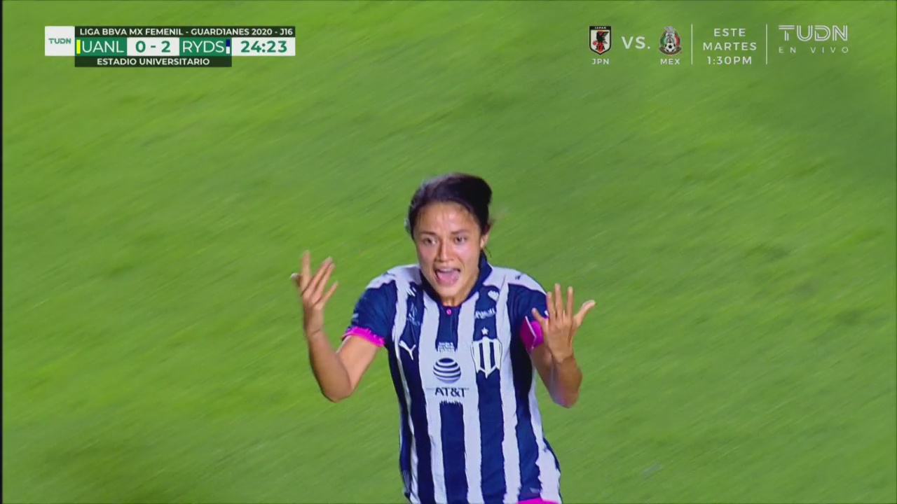 ¡Golazo de Rayadas! Rebeca Bernal marca el 0-2 de tiro libre | Deportes ...