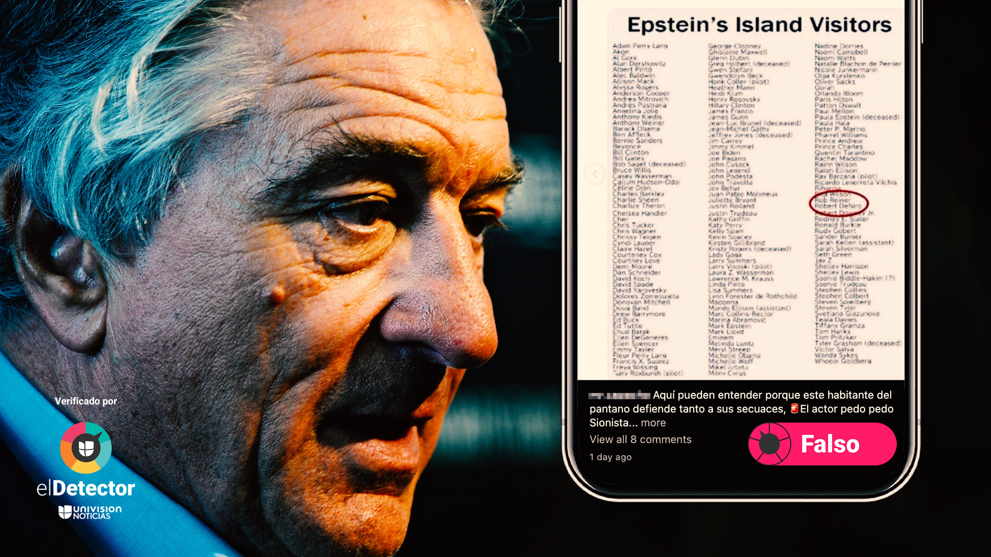 Es falso que el actor Robert De Niro aparezca en la llamada “lista ...