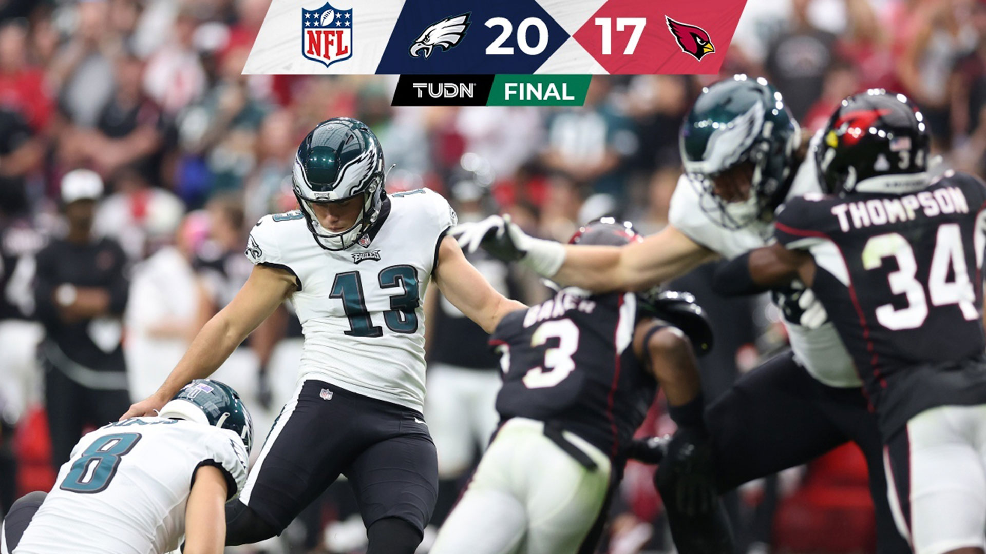 NFL: Eagles mantiene su paso perfecto a costa de Cardinals | TUDN ...