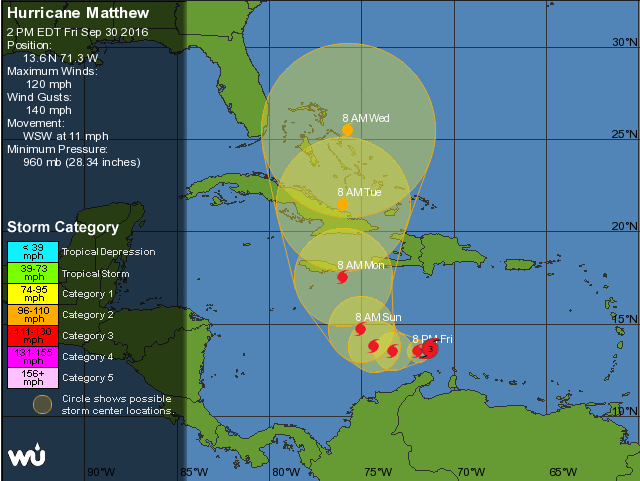 Matthew becomes most powerful hurricane in Caribbean since Wilma in ...