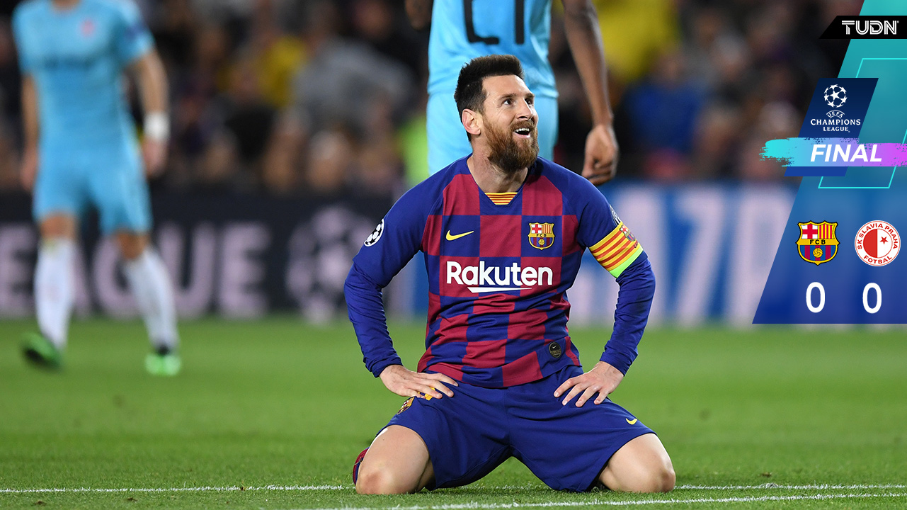 Aún contra Messi, Slavia Praga saca punto de oro del Camp Nou | TUDN ...