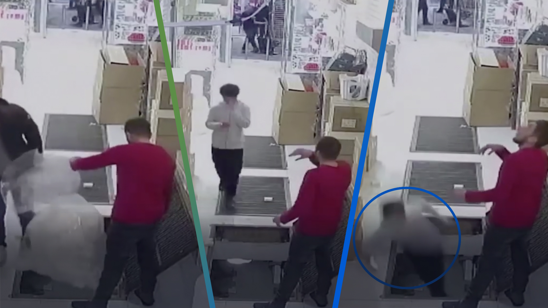 Cámaras de seguridad captan a joven que cae en un agujero por andar ...