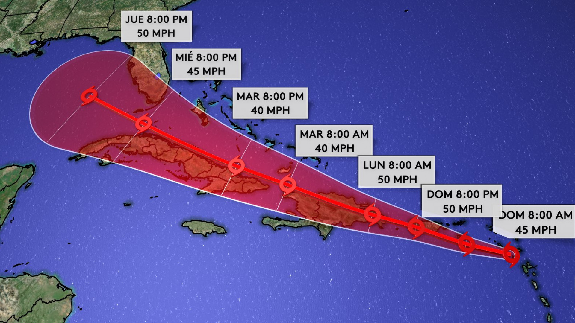 La tormenta tropical Grace avanza con fuertes lluvias hacia el Caribe y ...