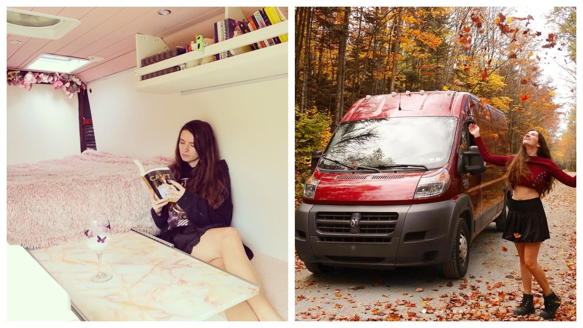 Joven empresaria vive en una van. Y hasta tiene espacio para su gatita ...